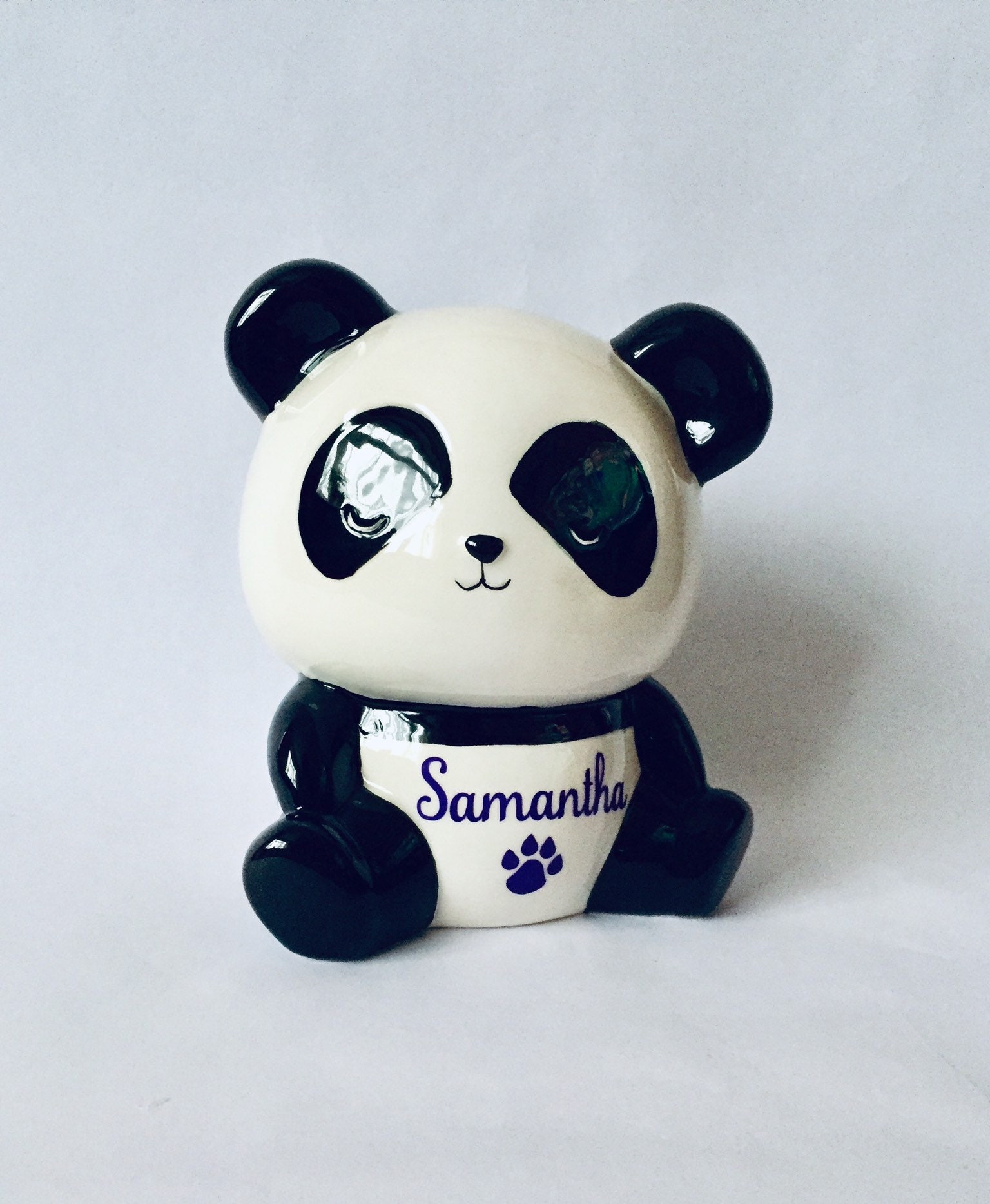 Panda bear money box personalised gift for girls and boys in | Etsy