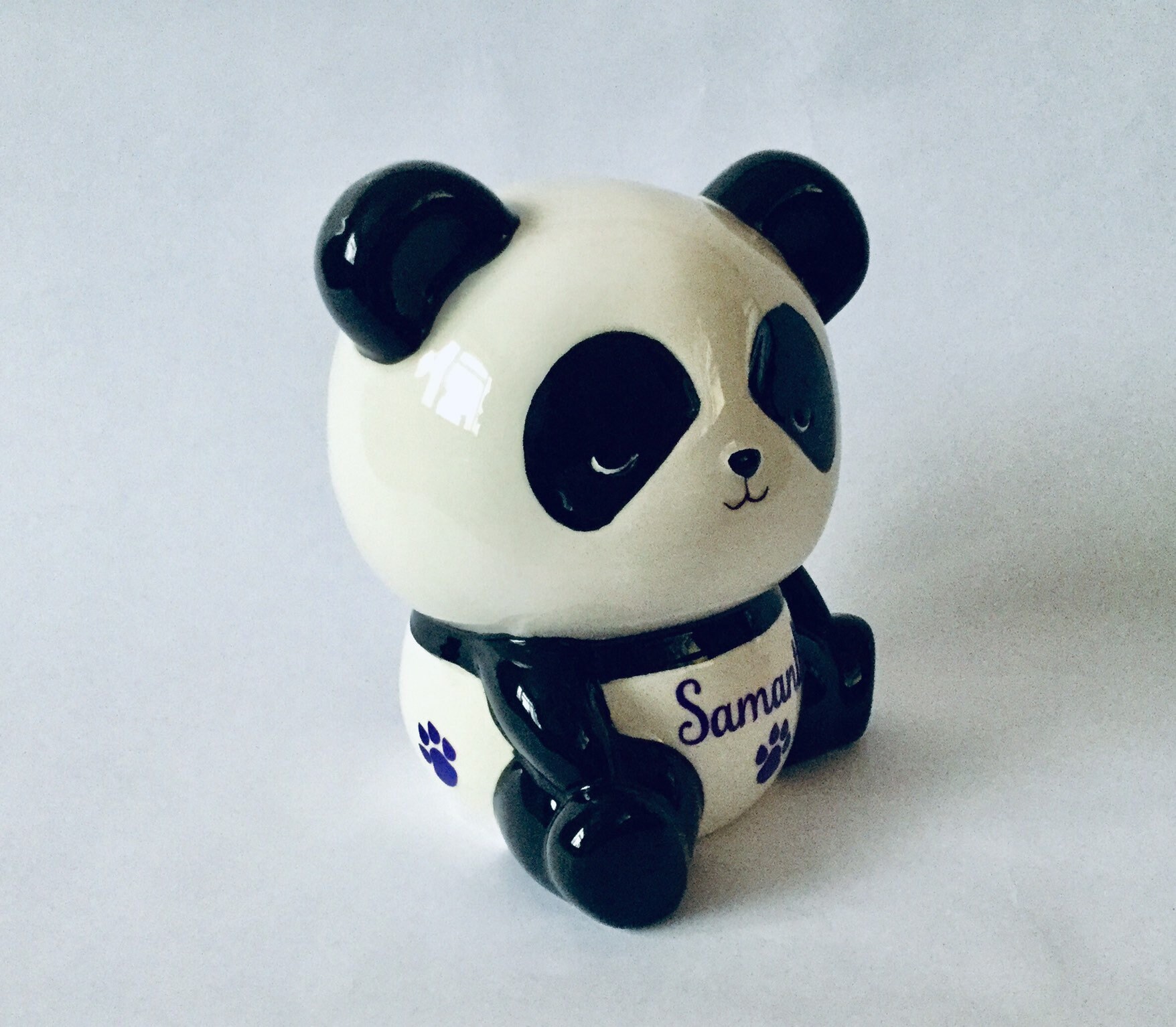 Panda bear money box personalised gift for girls and boys in | Etsy