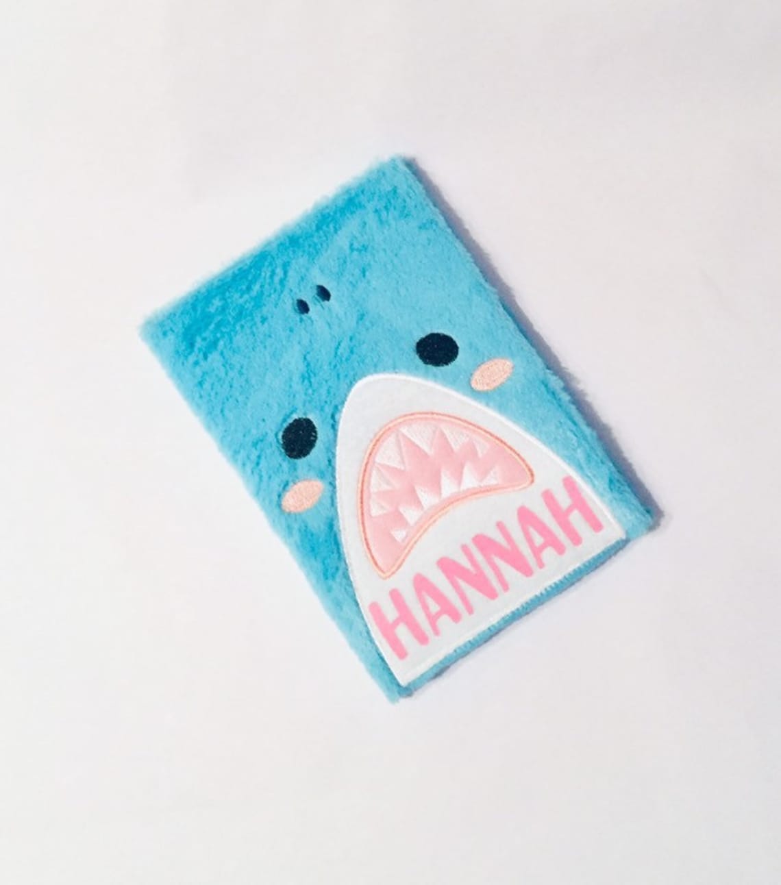 Fluffy shark notebook personalised plush novelty note book | Etsy