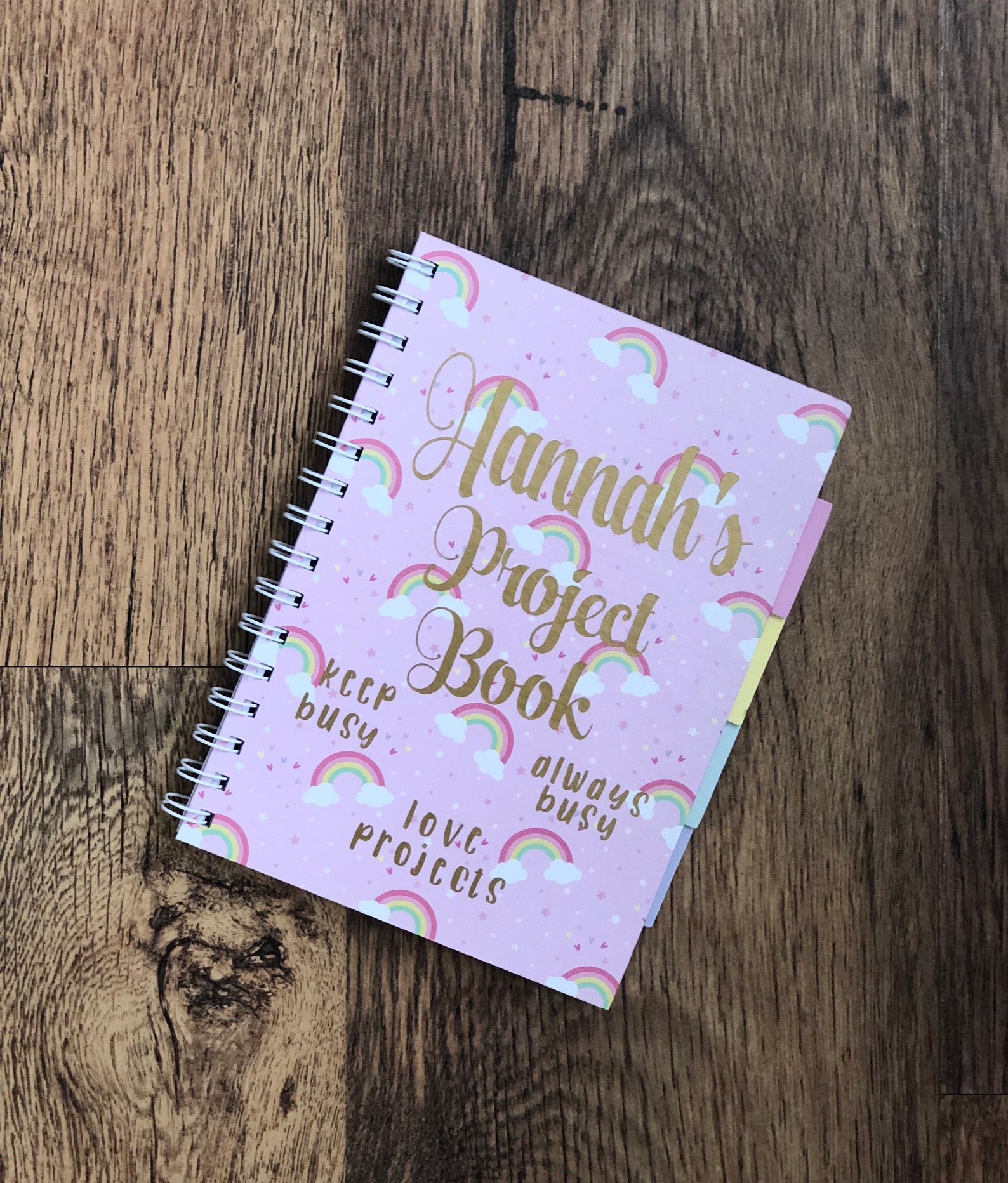 Project Notepad, Personalised Rainbow Notebook, A5 Note Book for Girls ...