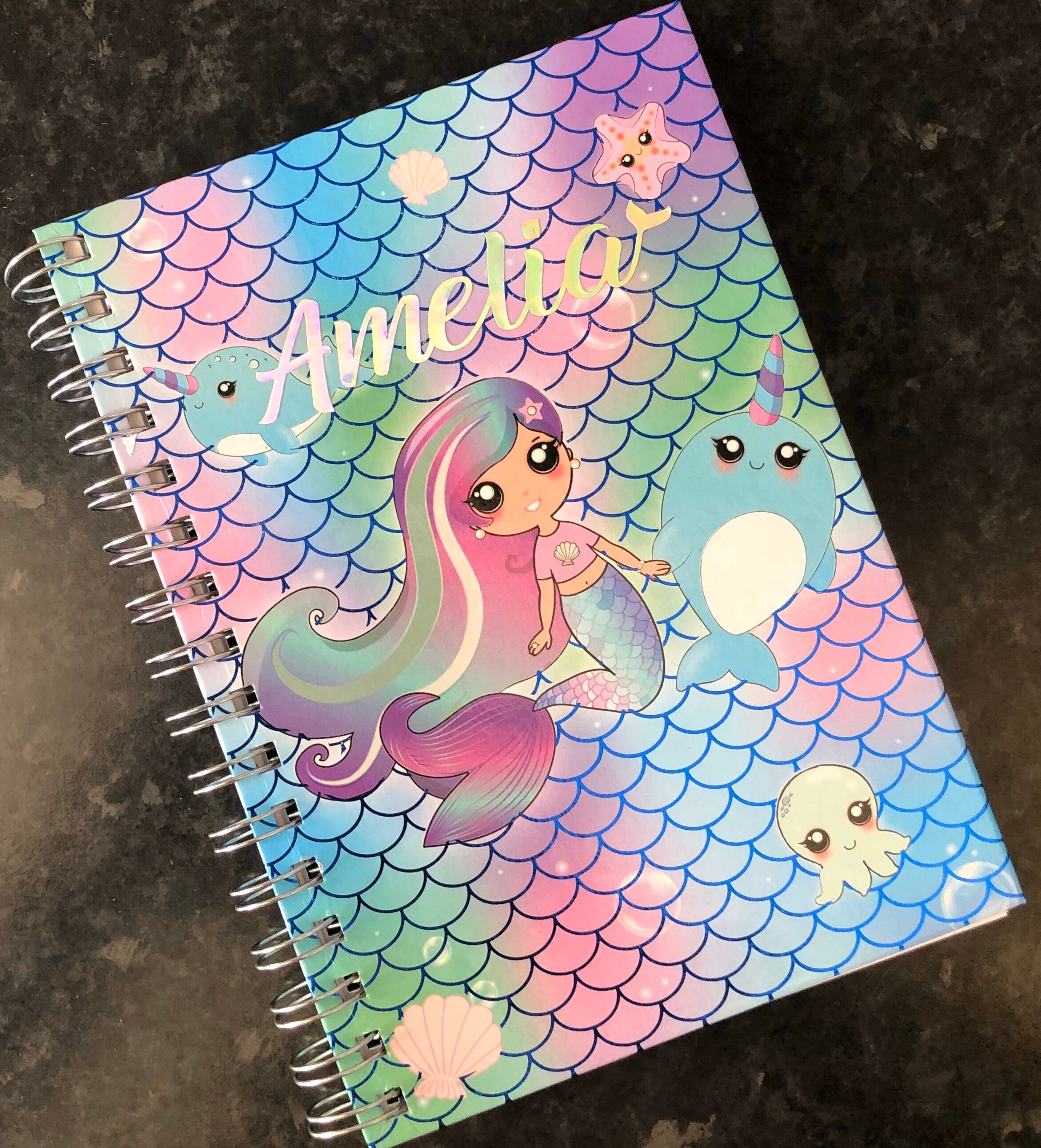 Mermaid Notepad Personalised A5 Fun Notebook Note Book | Etsy UK