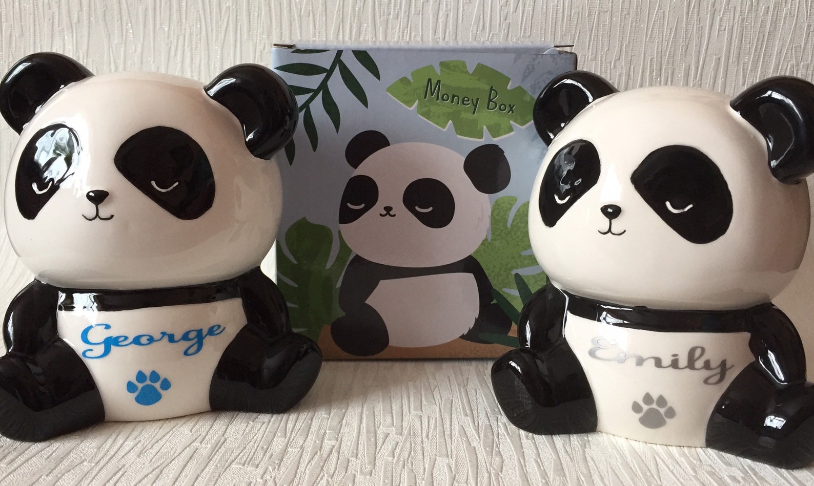 Panda bear money box personalised gift for girls and boys in | Etsy