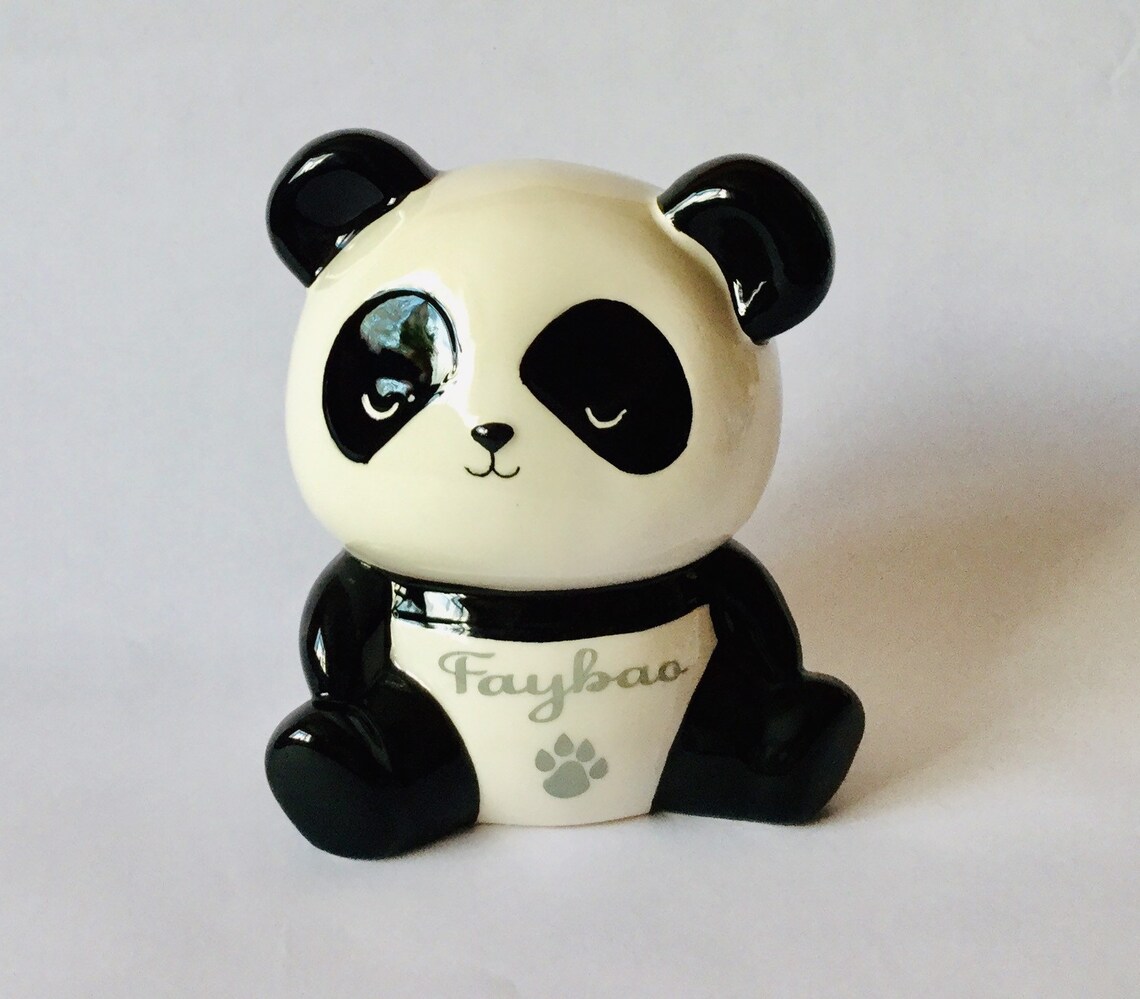 Panda bear money box personalised gift for girls and boys in | Etsy