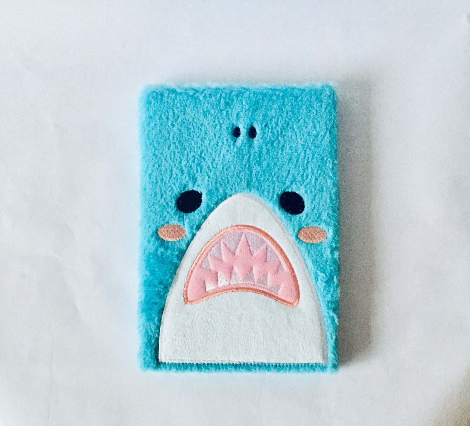 Fluffy shark notebook personalised plush novelty note book | Etsy