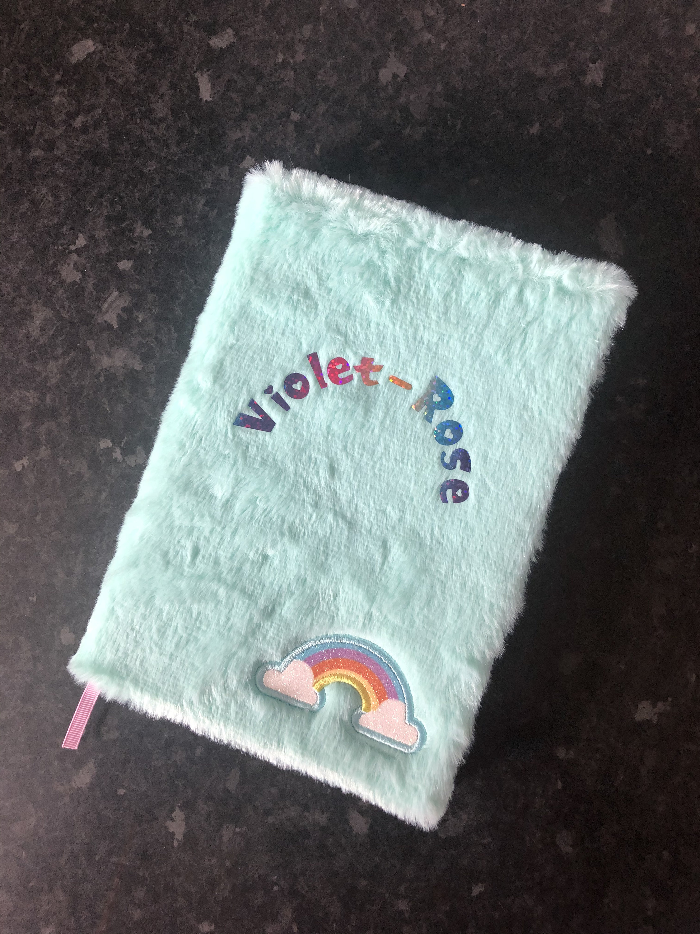 Fluffy Rainbow Notebook Personalised Plush Novelty Note Book - Etsy UK