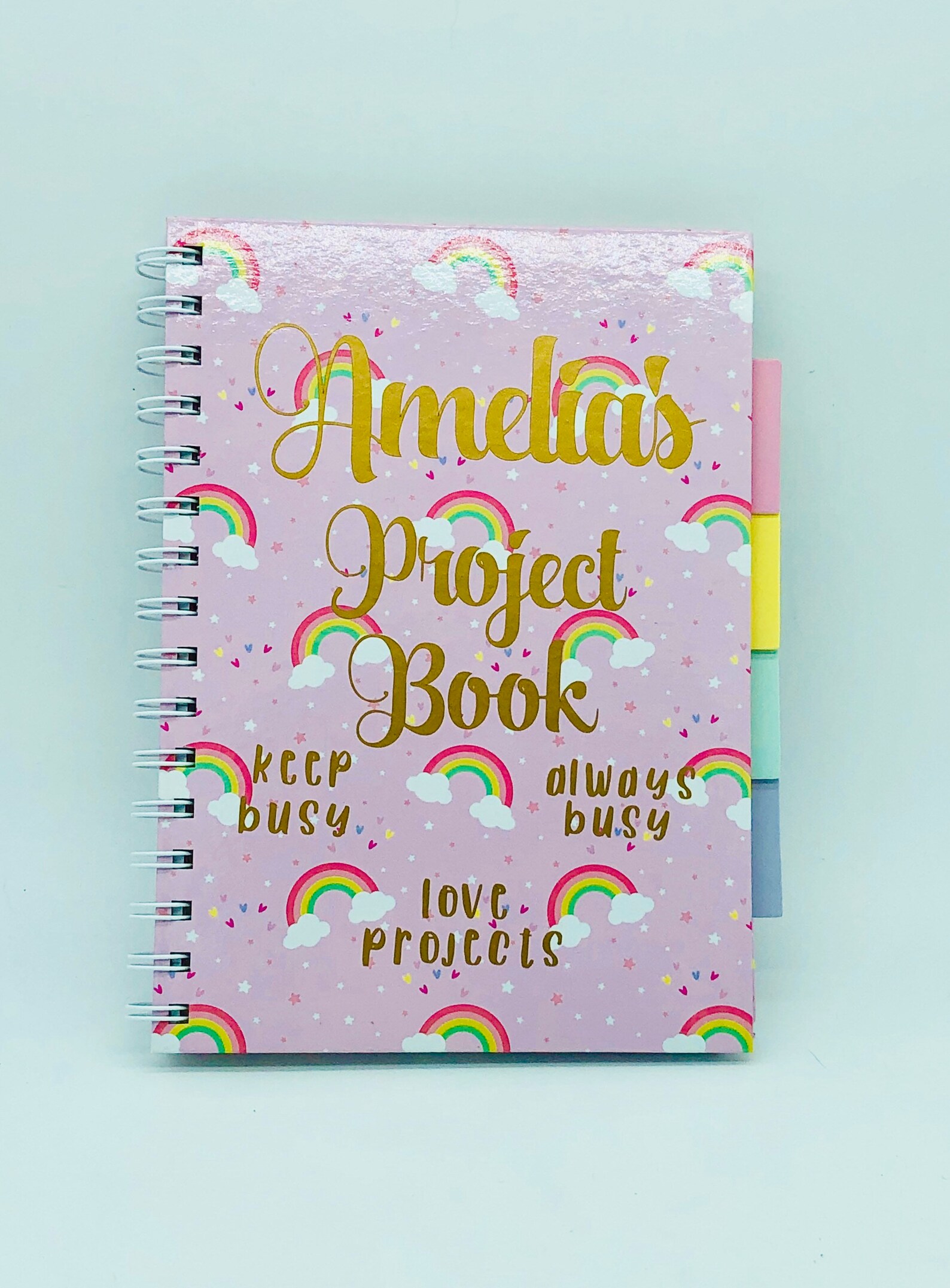 Project Notepad, Personalised Rainbow Notebook, A5 Note Book for Girls ...