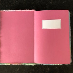 Fluffy plush notebook personalised colourful note book girls | Etsy