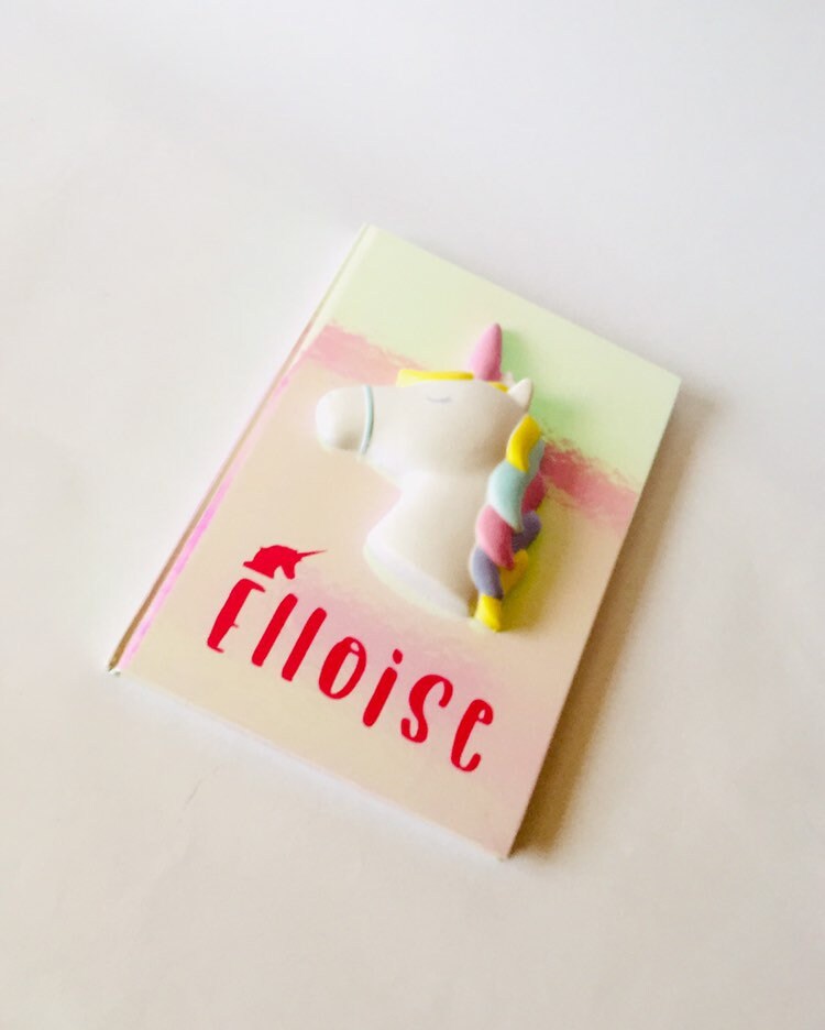 Personalised squishy unicorn notepad iridescent hardback | Etsy