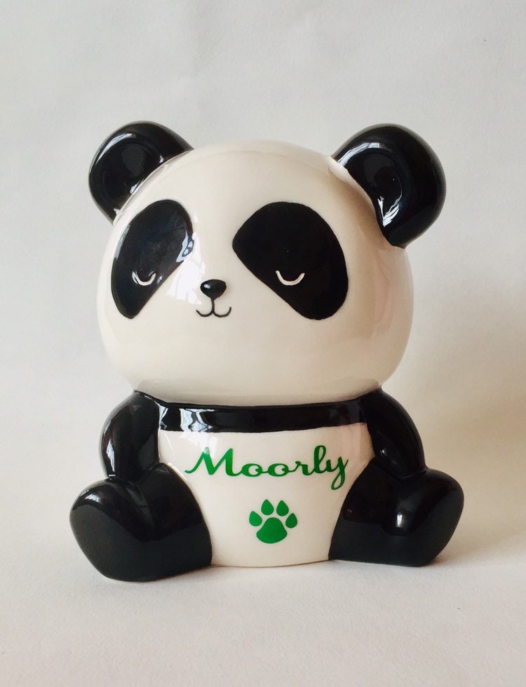 Panda bear money box personalised gift for girls and boys in | Etsy