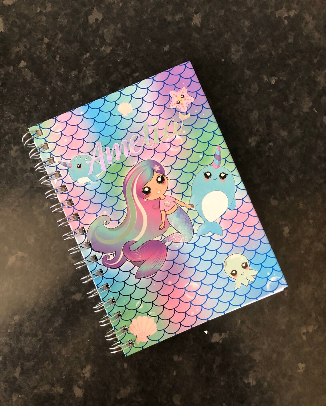 Mermaid Notepad Personalised A5 Fun Notebook Note Book | Etsy UK