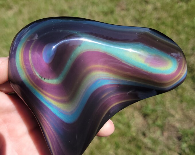 Rainbow Obsidian Freeform Hand Carved From Old Stock Material - High ...