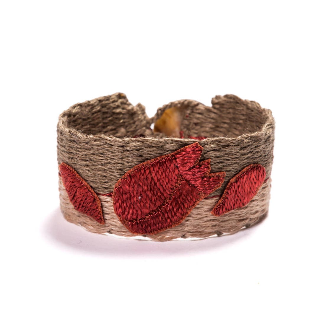 Textile Bracelet, Unique Handcrafted Jewelry, Handwoven Bracelet ...