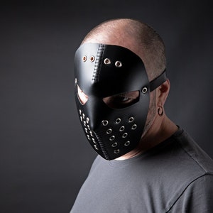 Leather Mask, Cyberpunk Helmet, BDSM Mask, Cosplay Mask, Bondage Mask ...