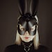 Black leather bunny mask Leather rabbit mask Masquerade | Etsy