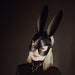 Black Leather Bunny Mask, Leather Rabbit Mask, Masquerade Mask, Bunny ...