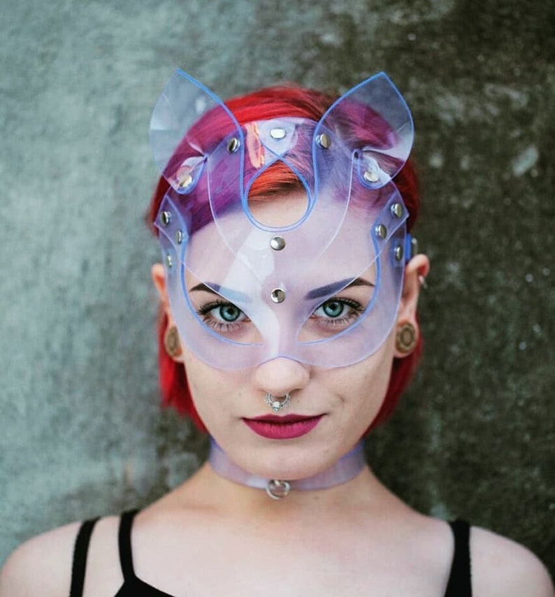 Leather Cat Mask Animal Mask Cat Woman Mask Black Cat Mask | Etsy