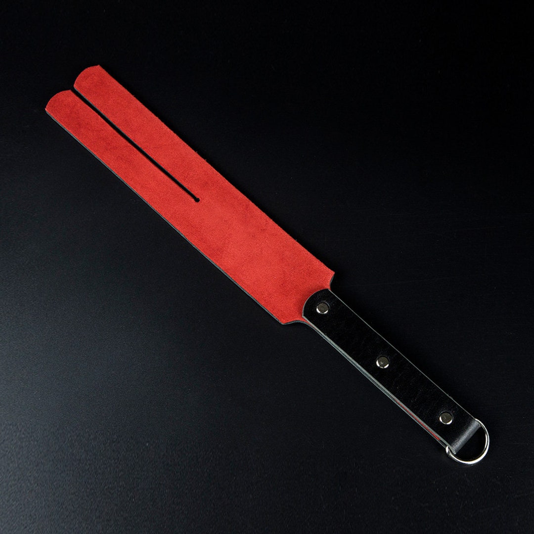 BDSM Spanking Paddle on Suede Lining, Split Towse, Leather Paddle, BDSM ...