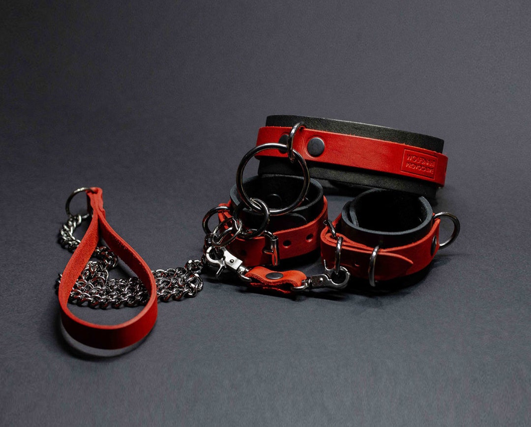 Black & Red Bondage Set, Restraints, Bondage Gear, Bondages for Women ...