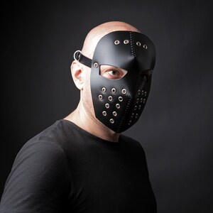 Leather Mask, Cyberpunk Helmet, BDSM Mask, Cosplay Mask, Bondage Mask ...