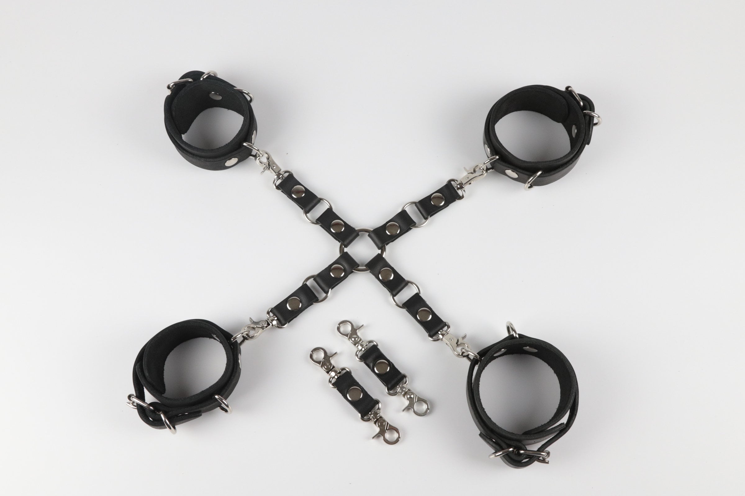 Black bondage hogtie set luxury BDSM Gear hog tie set | Etsy