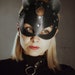 Leather Cat Mask Animal Mask Cat Woman Mask Black Cat Mask - Etsy