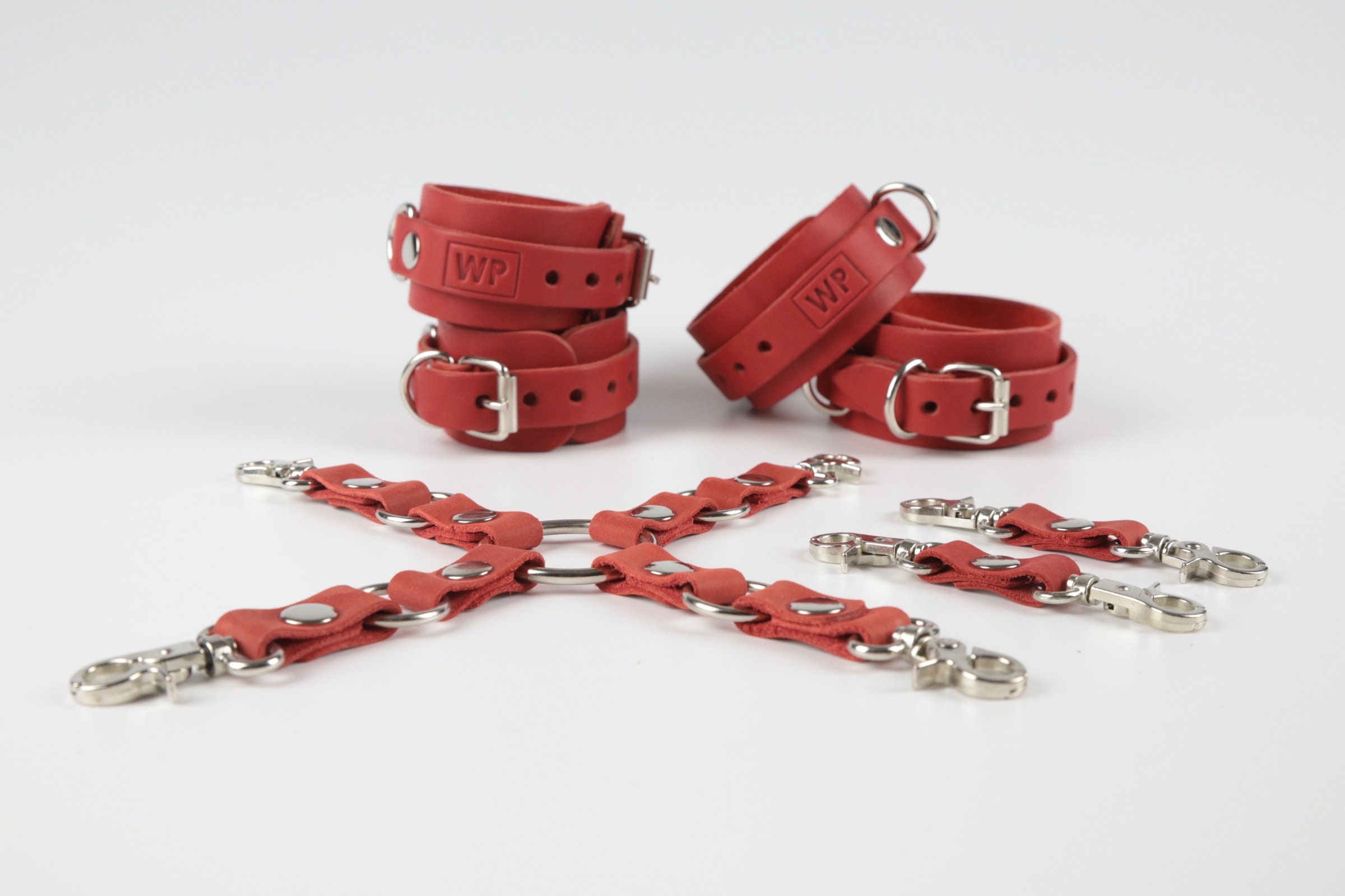 Black bondage hogtie set luxury BDSM Gear hog tie set | Etsy