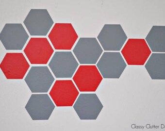 Hexagon wall decal | Etsy