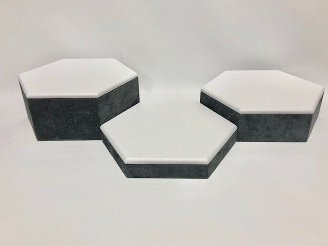 Set of 3 Hand Made Hexagonal Risers / Blocks / Plinths Jewellery ...
