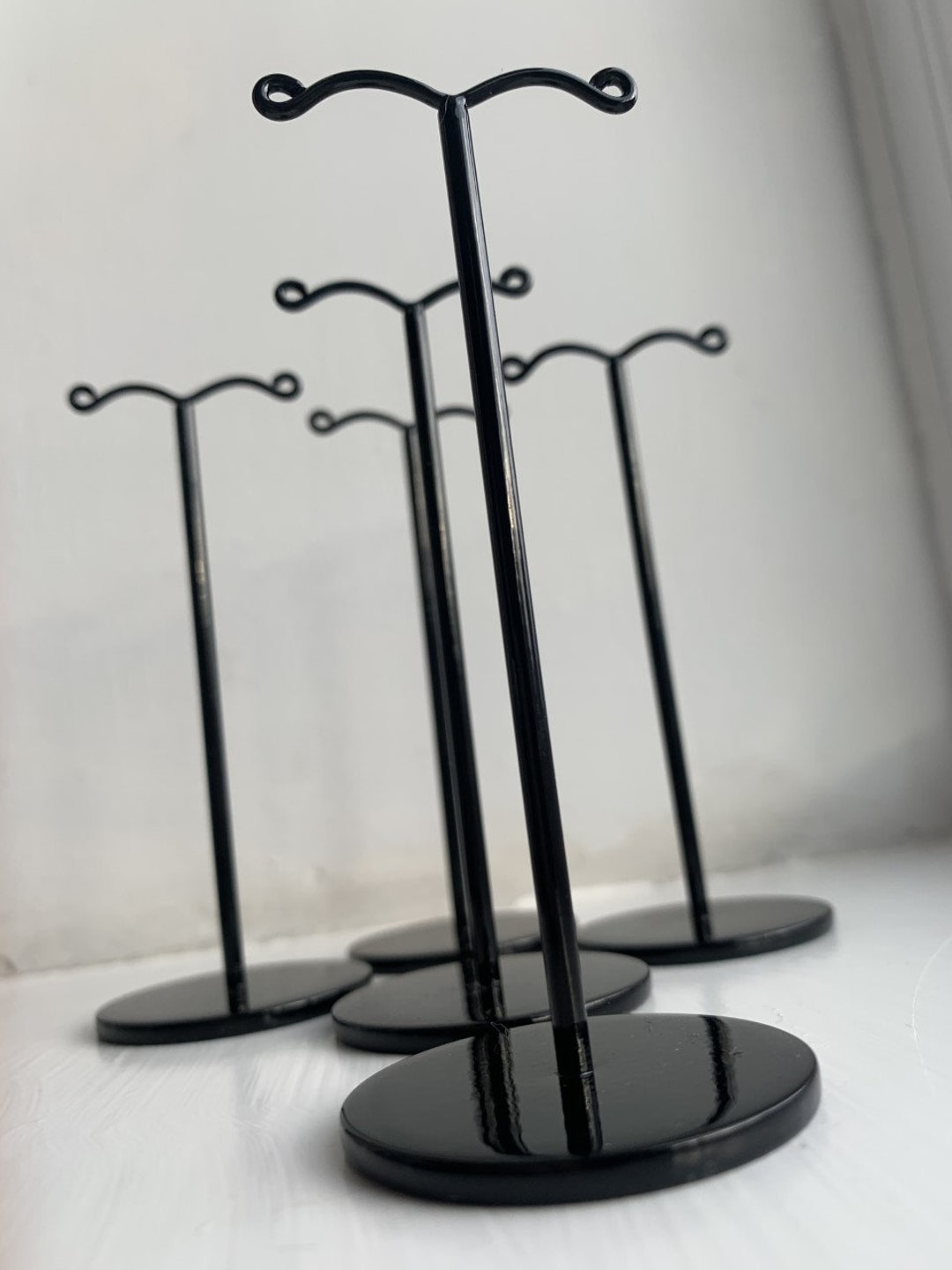 Set of 5 Black Metal Earring Stands - Etsy UK