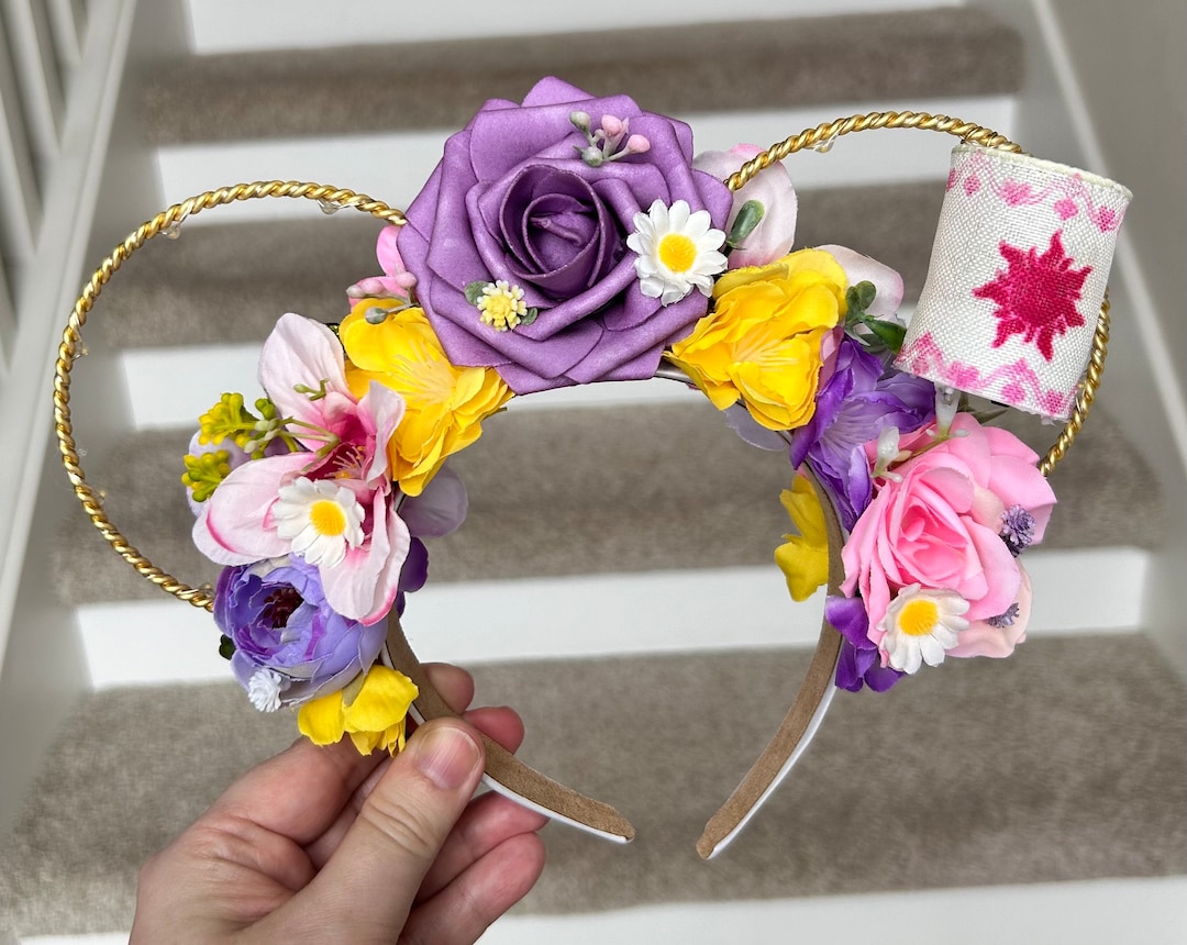 Rapunzel Mouse Ears Tangled Ears Floral Mouse Ears Character Ears Wire ...