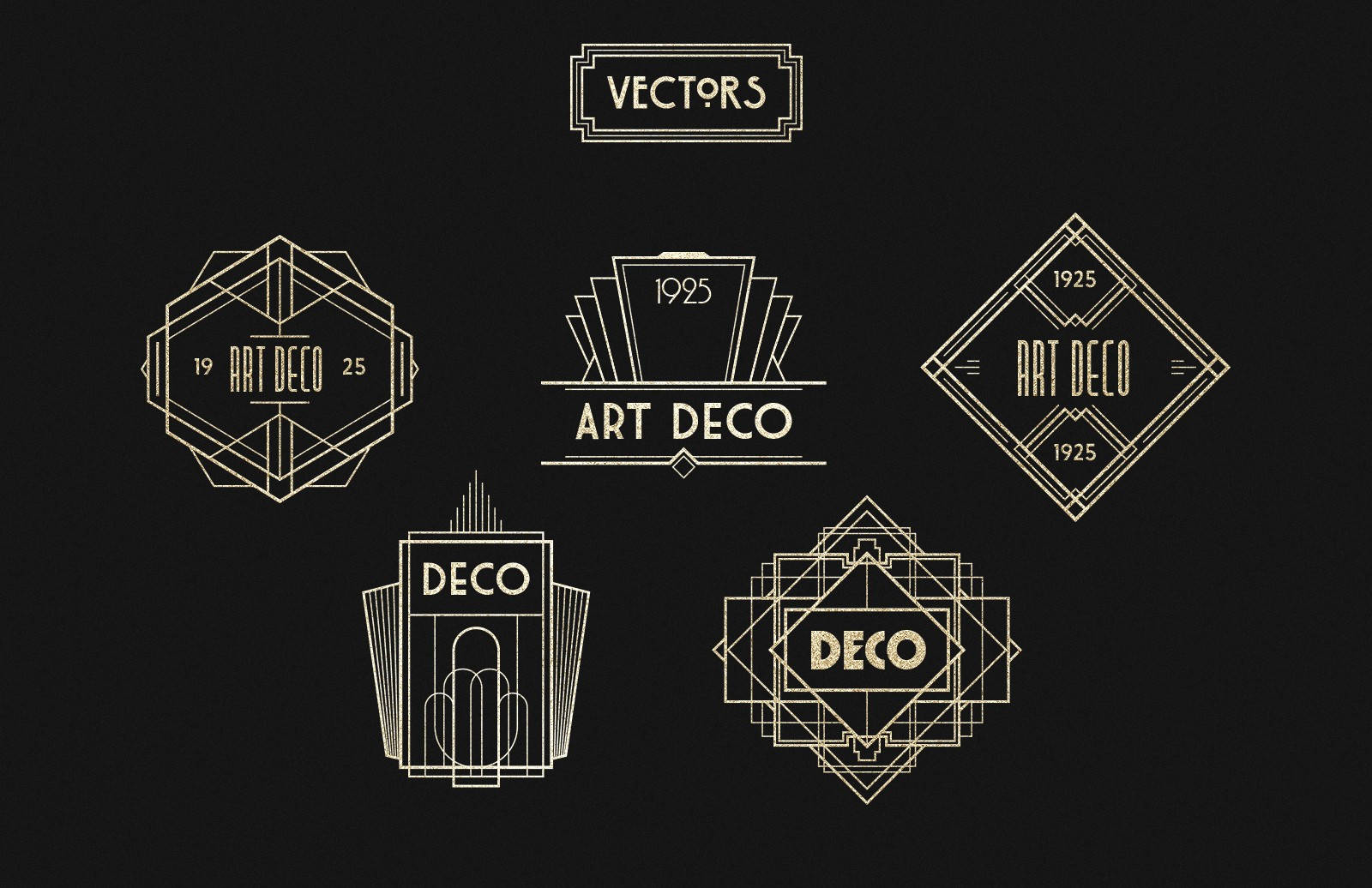 The Art Deco Collection Including Fonts Vectors Patterns - Etsy