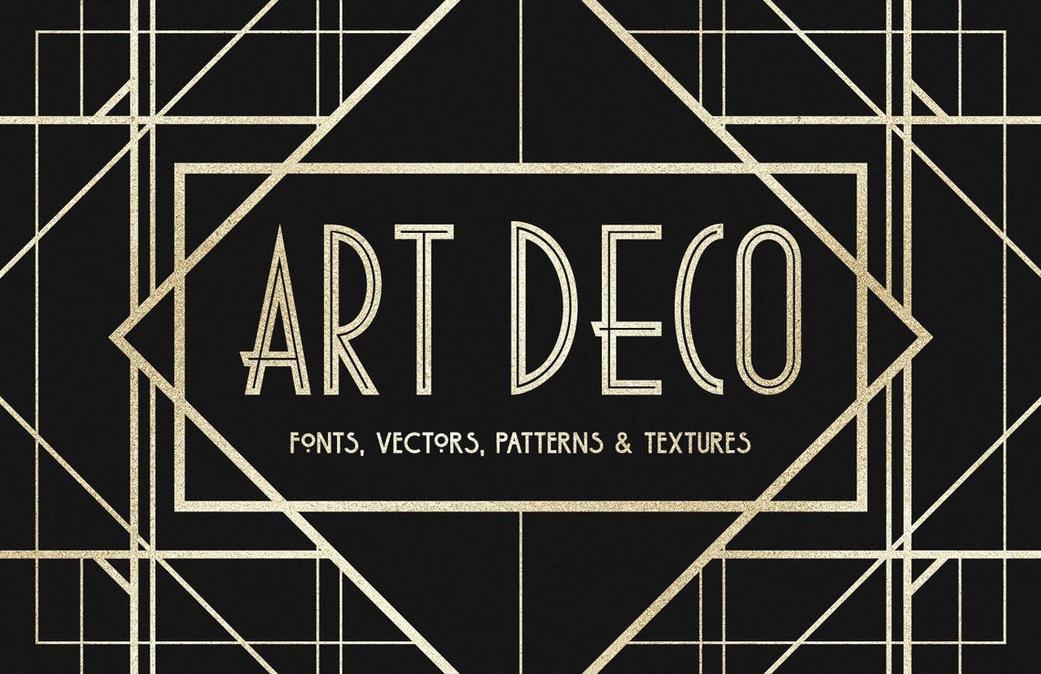 The Art Deco Collection Including Fonts Vectors Patterns - Etsy