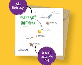 Solar Birthday Card - Etsy