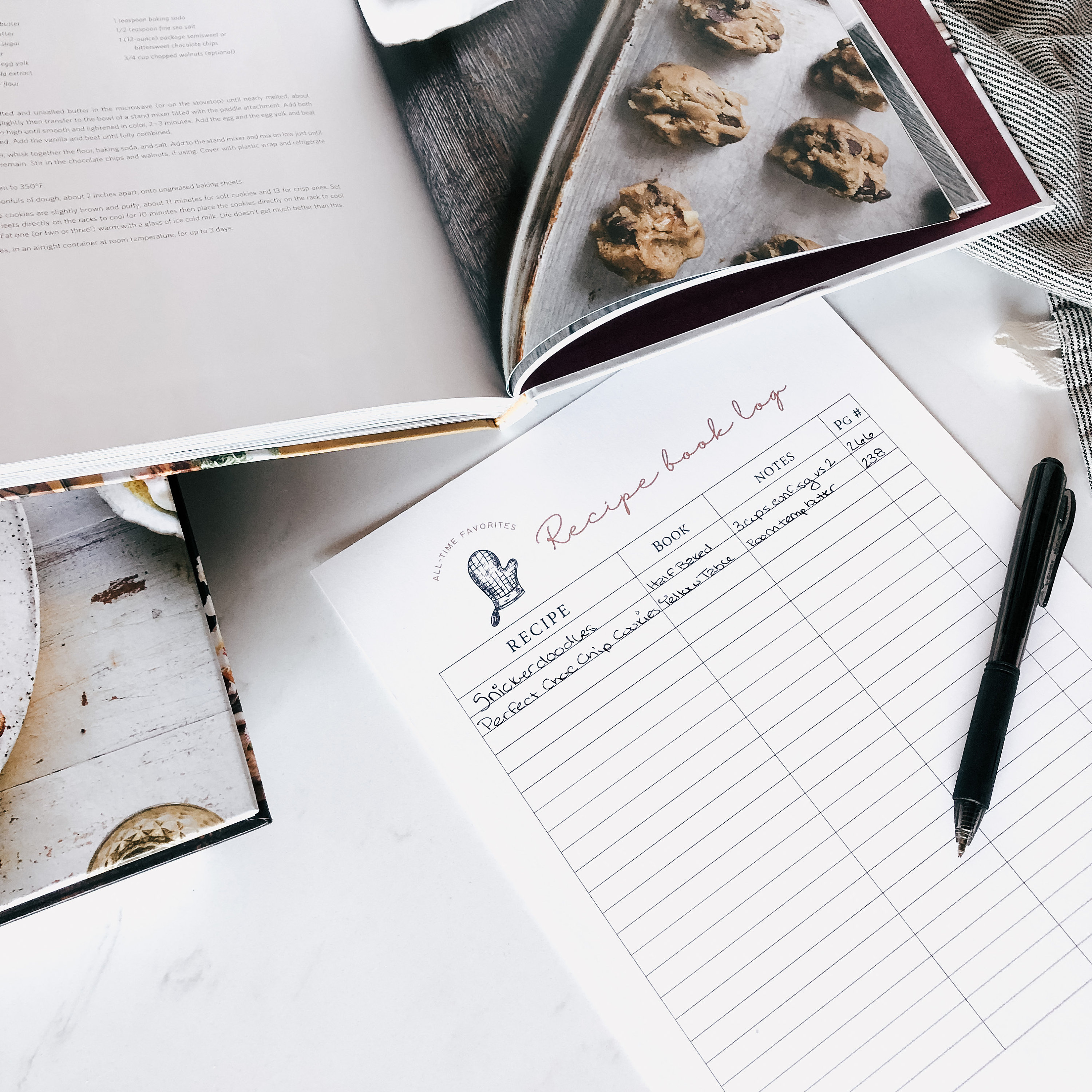 Recipe Book Log, Printable Recipe Log, Print at Home Recipe Page, House ...