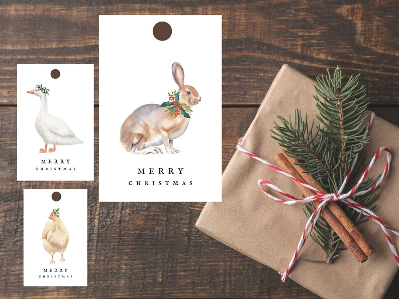 Farm Christmas Gift Tags, Farmhouse Tags - Etsy