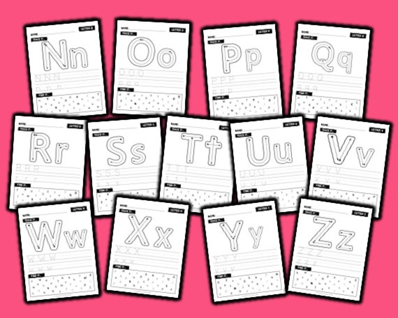 Alphabet Letter Worksheets Digital Download - Etsy