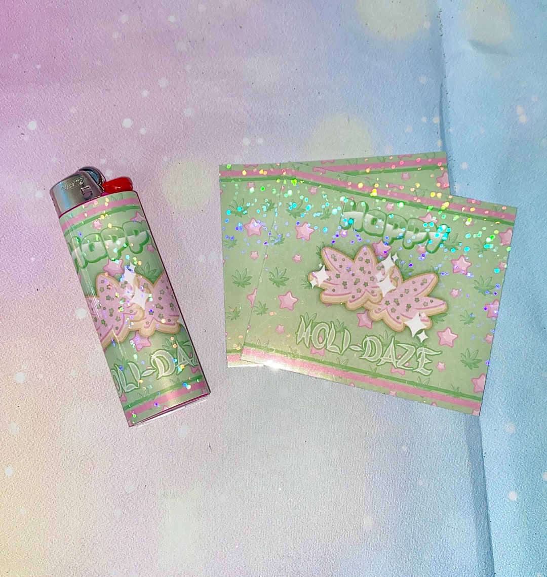 Holi-daze Lighter Wrap Kawaii Lighter Wraps, Lighter Wraps, Canna Babe, Cannabis Stickers ...