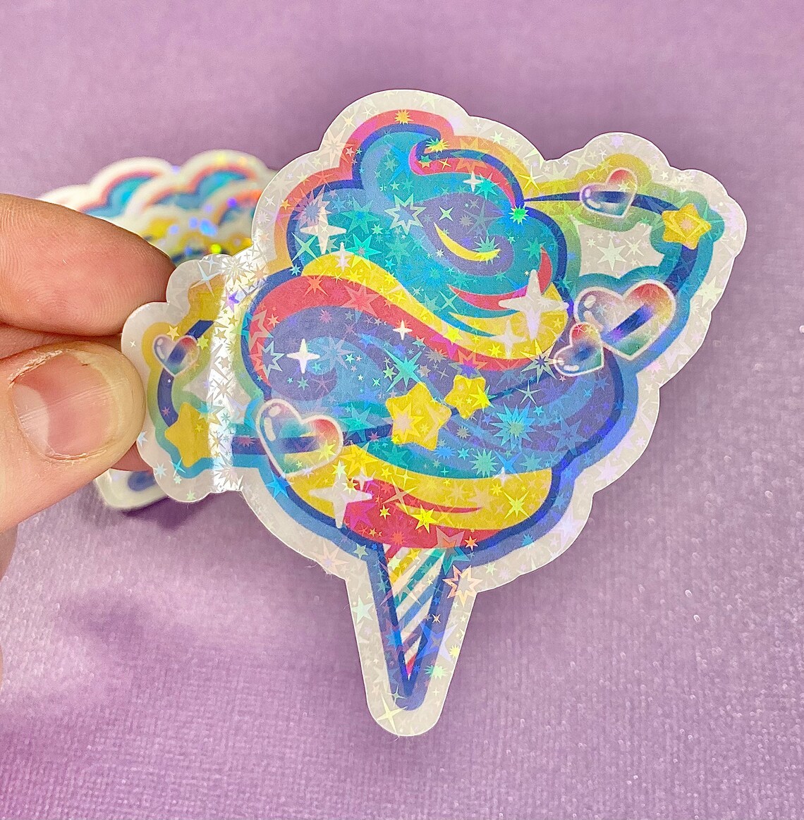 Interstellar Cotton Candy Holo Sticker | Etsy