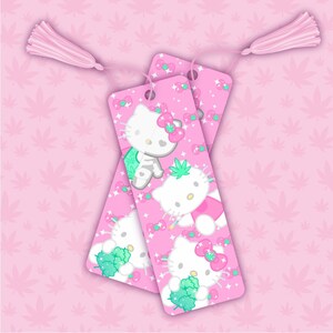 Canna-kitty Bookmark Cute Cat Bookmarks, Cat Bookmarks, Weed Bookmarks ...