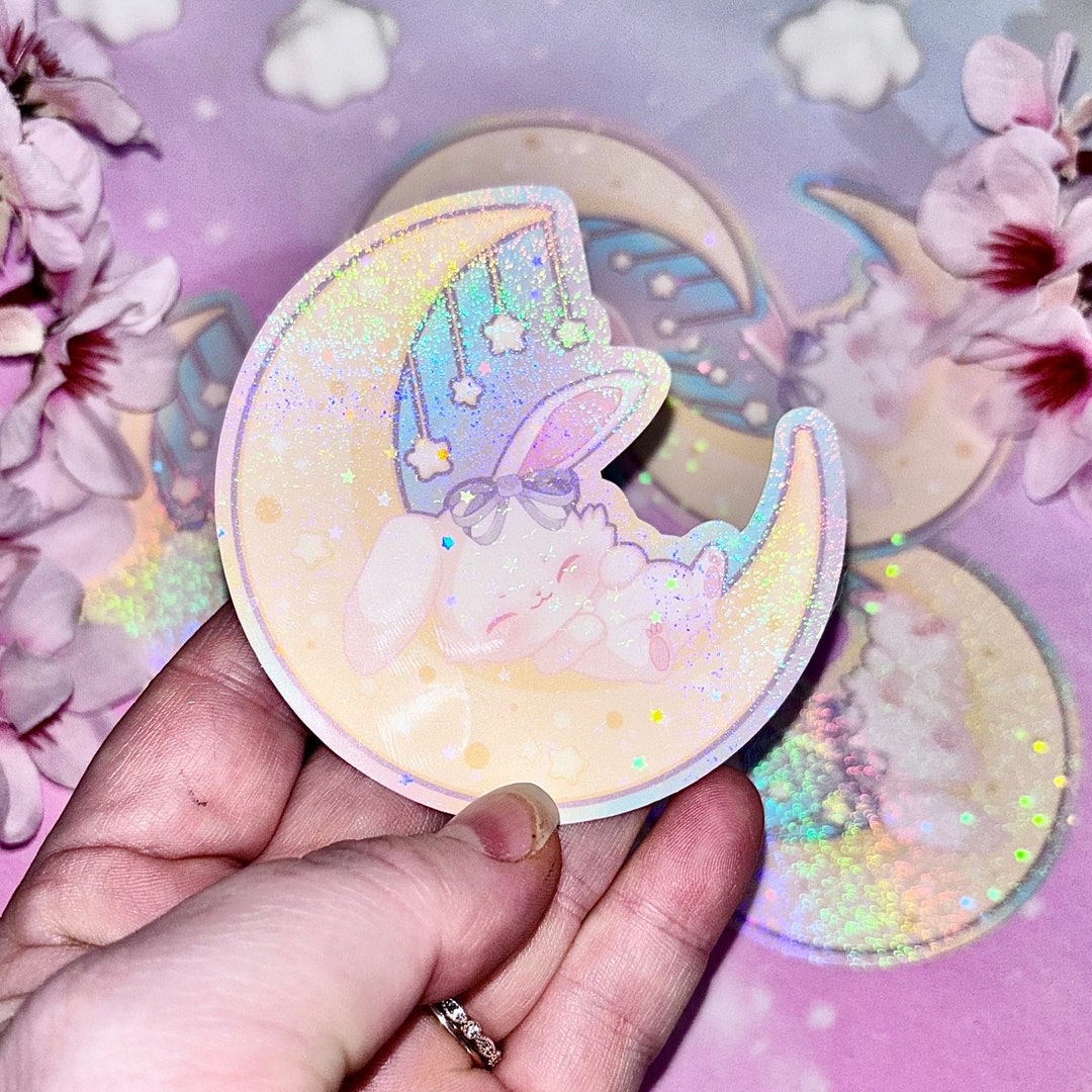Crescent Buns Sticker | Cute Bunny Stickers, Cute Stickers, Bunnies ...