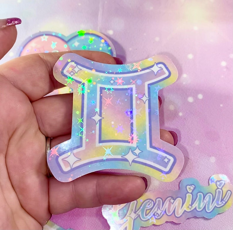 Gemini Sticker Pack Gemini Stickers Rainbow Aries Stickers - Etsy