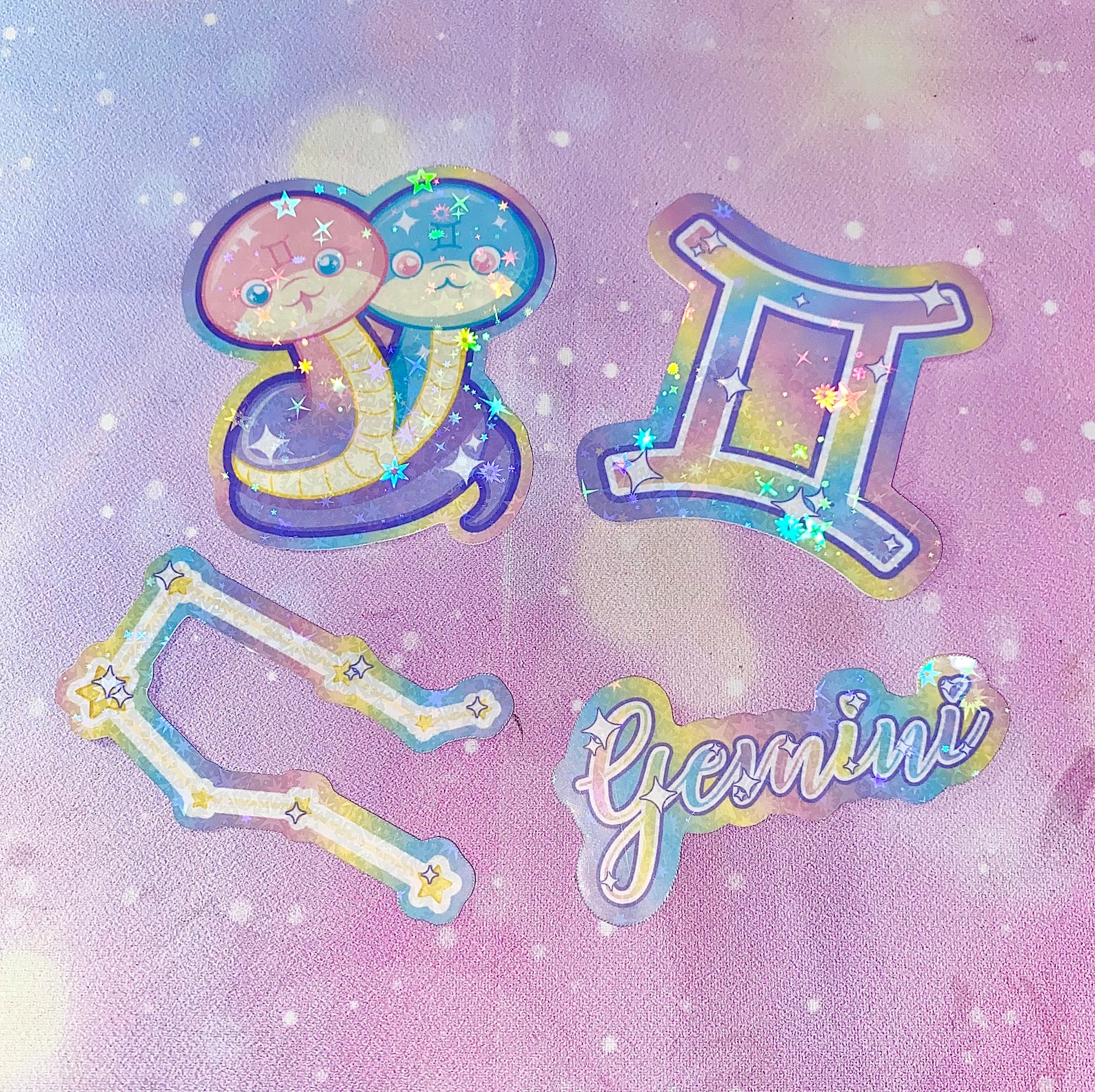 Gemini Sticker Pack Gemini Stickers Rainbow Aries Stickers - Etsy