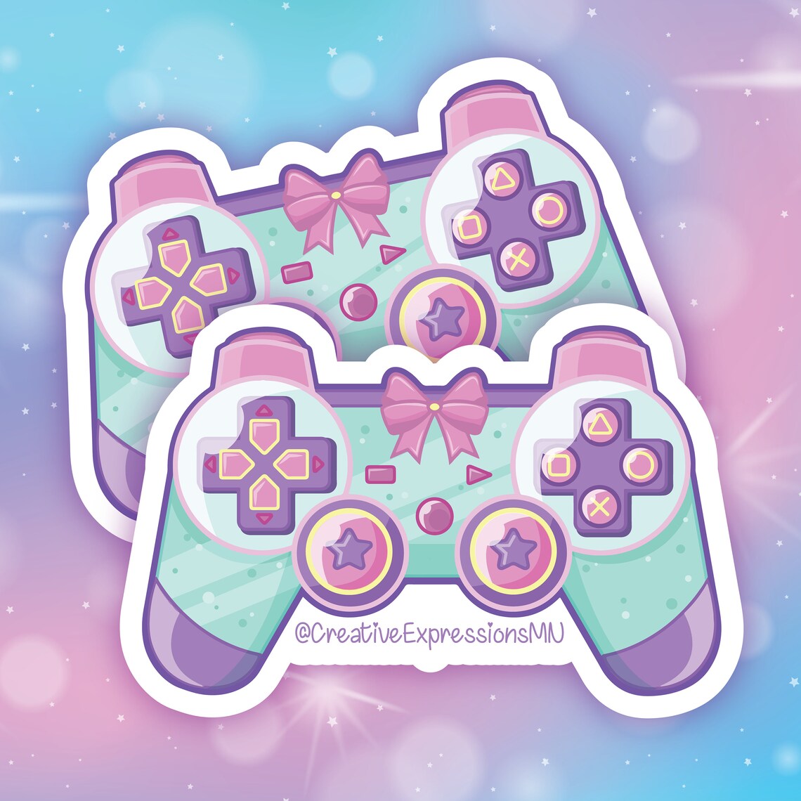 Gamer Girl Controller Holo Sticker Cute Gamer Girl Gamer | Etsy