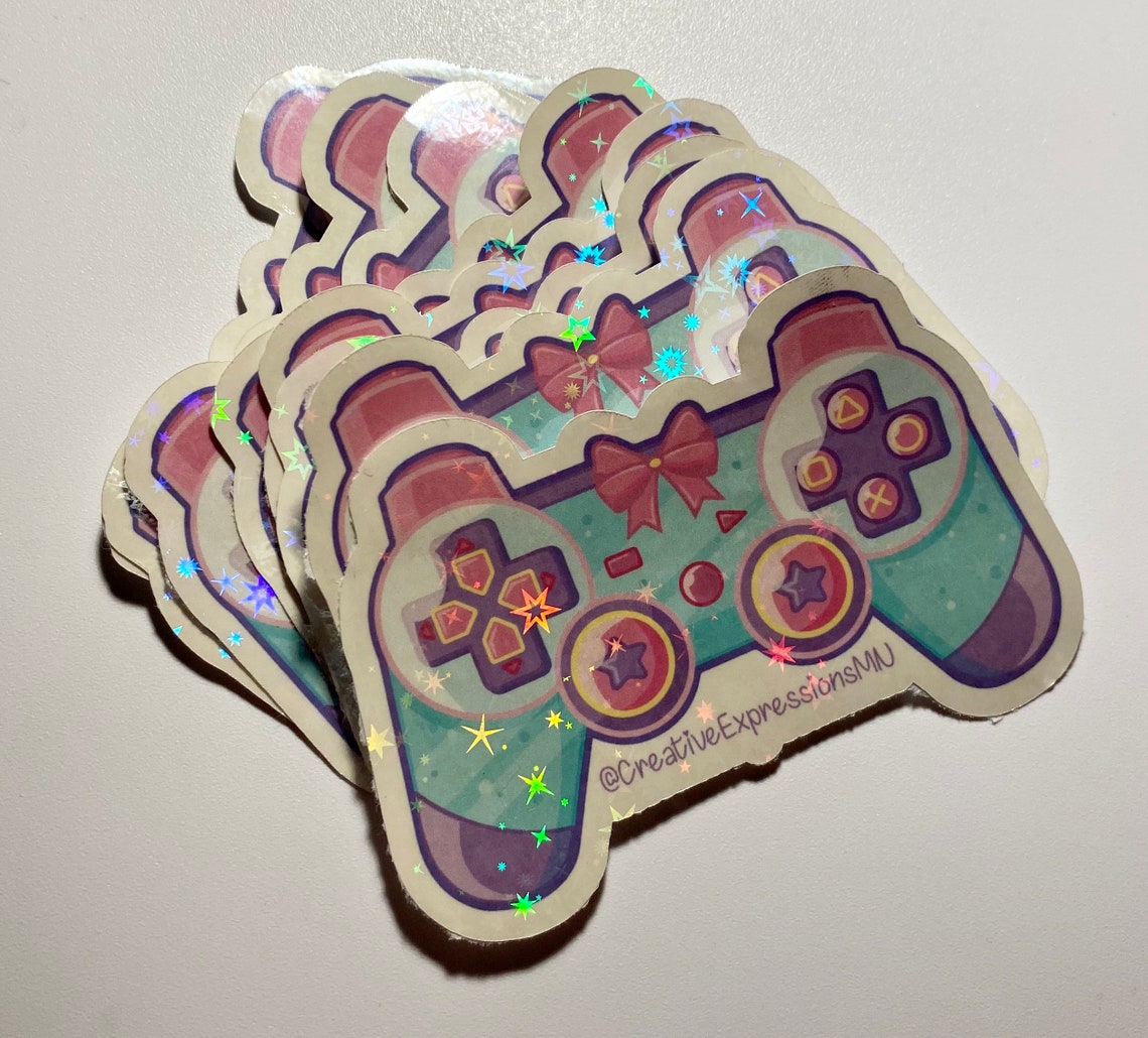 Gamer Girl Controller Holo Sticker Cute Gamer Girl Gamer | Etsy