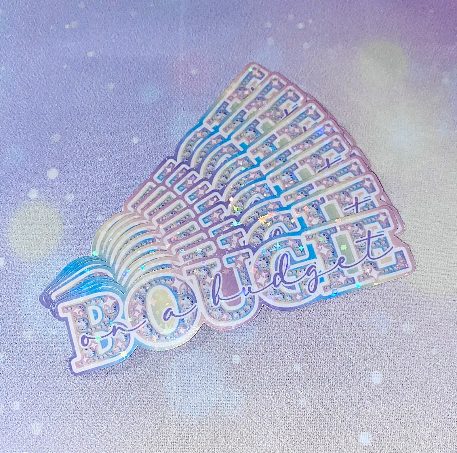 Bougie on a Budget Holo Sticker | Bougie Stickers, Bougie Babe, Bougie ...