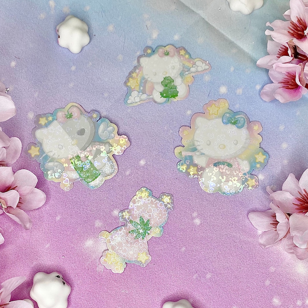 Canna-kitty Sticker Pack | Cute Cat Sticker, Kawaii Stickers, Cat ...