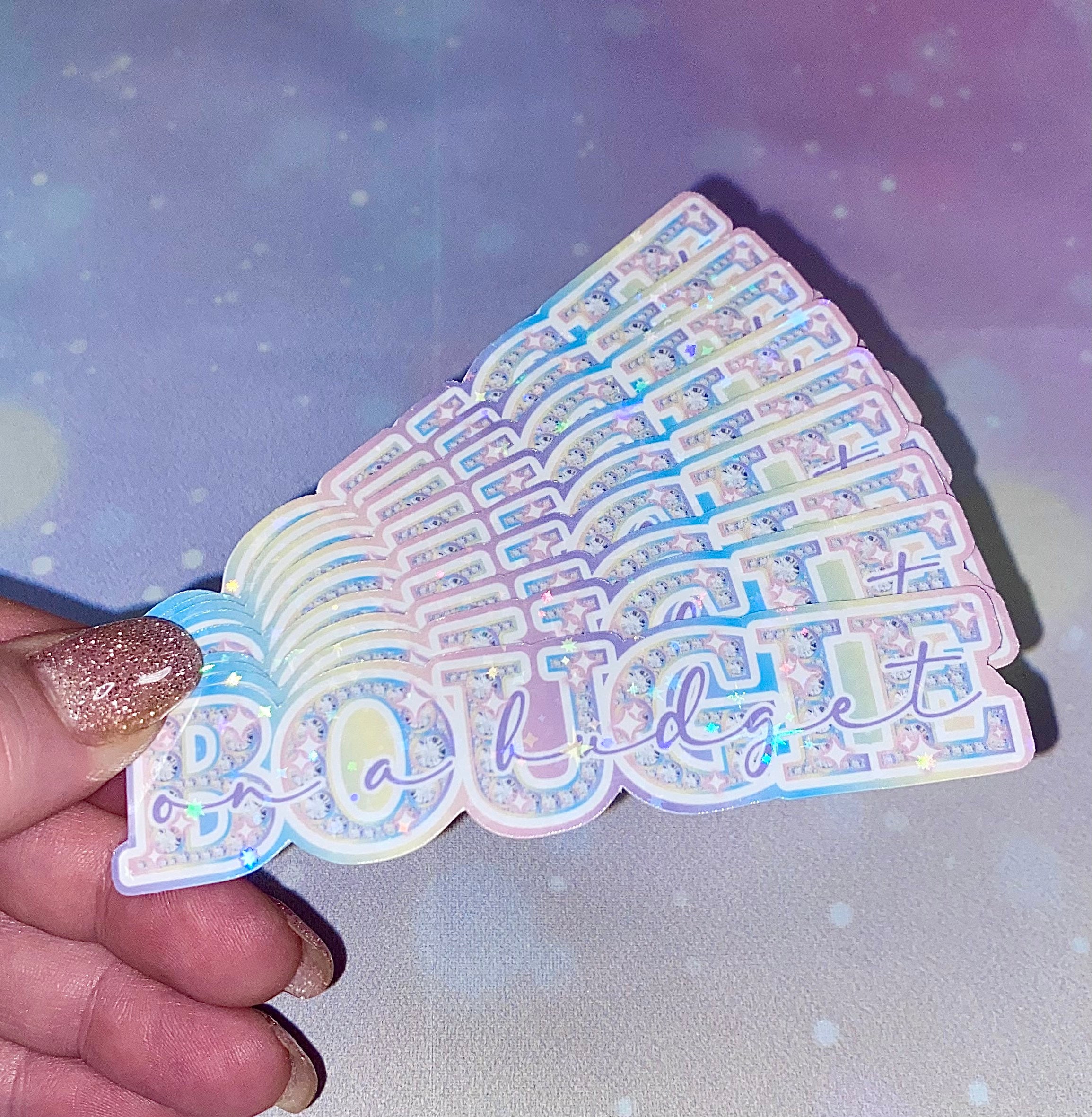 Bougie on a Budget Holo Sticker | Bougie Stickers, Bougie Babe, Bougie ...