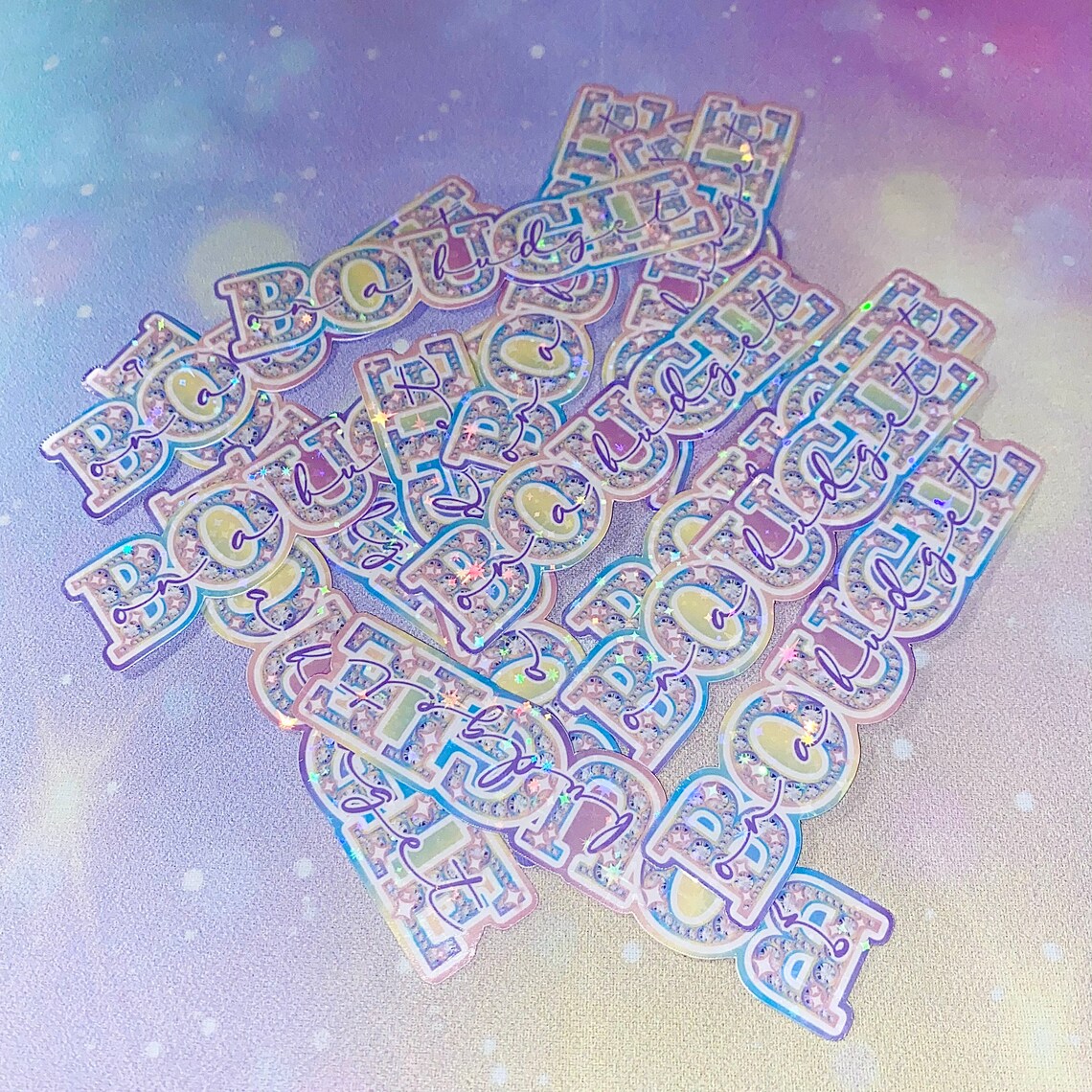 Bougie on a Budget Holo Sticker | Bougie Stickers, Bougie Babe, Bougie ...