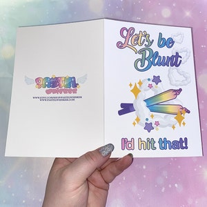 Lets Be Blunt Card Cannabis Cards, Stoner Girl, Weed Cards, Greeting ...