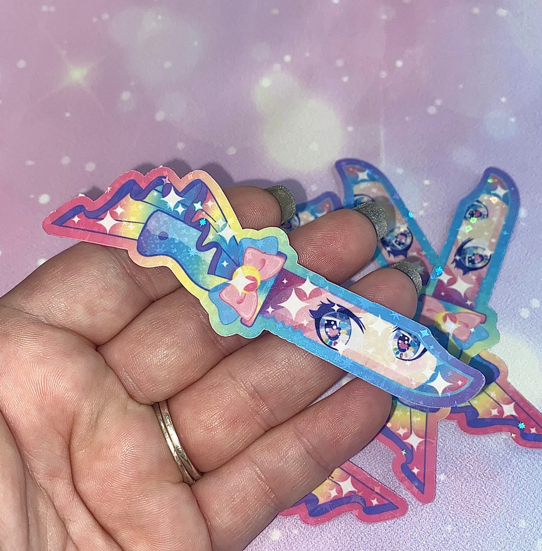 Dagger Eyes Sticker | Cute Daggers, Dagger Stickers, Girly Dagger ...